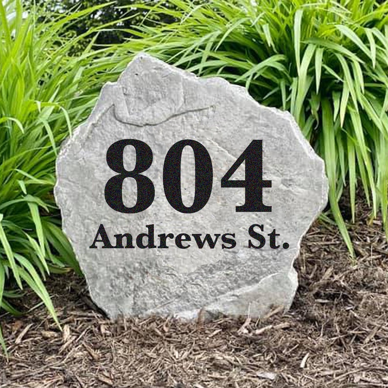 Address Stone Sign - Engraved Rock - Custom Rock Personalized ...