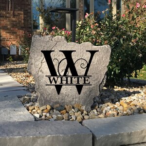 Monogram Name Stone - Engraved Stone - Personalized Stone - Family Name ...