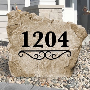 Home Address Number Rock - Engraved Stone - Personalized - Housewarming ...