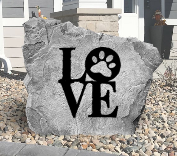 Dog Love Garden Rock Landscape Stone Engraved Garden | Etsy