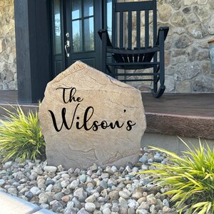 Script Name Stone - Engraved Rock - Personalized - Garden Stone - House ...