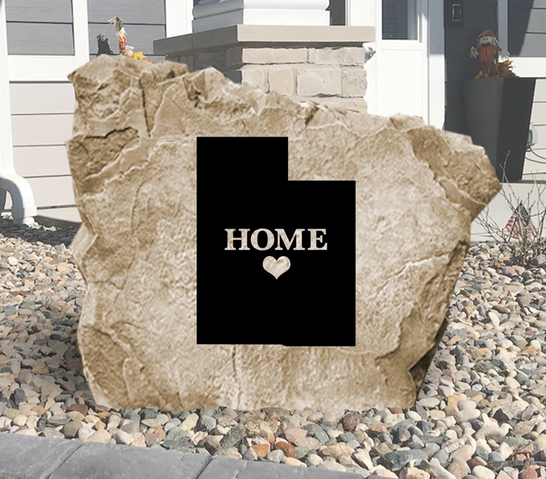 Utah Engraved Stone Sign - Engraved - All States Available - Garden ...