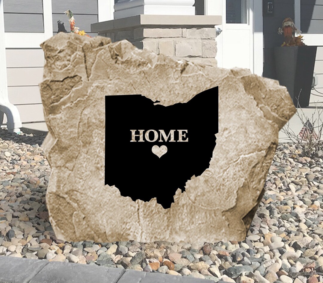 Ohio State Engraved Stone - Engraved - All States Available - Garden ...