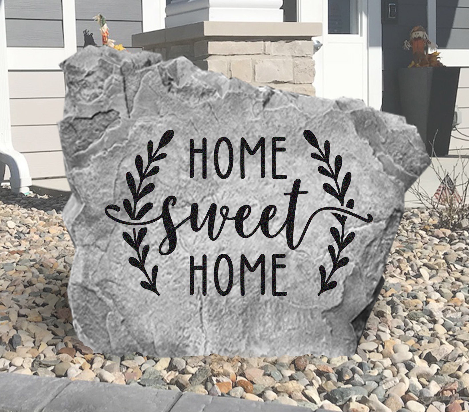 Home Sweet Home Vine Rock - Landscape Stone - Engraved - Garden Stone ...