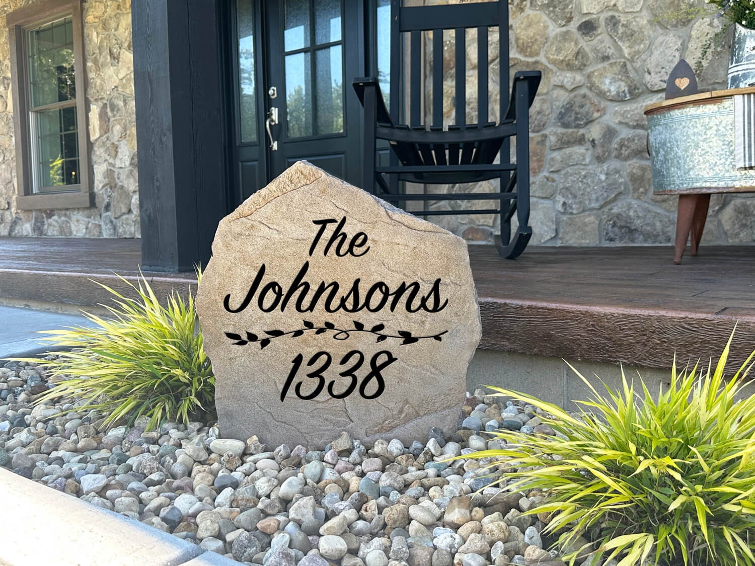 Name and Address Stone - Engraved Rock - Personalized - Garden Stone ...