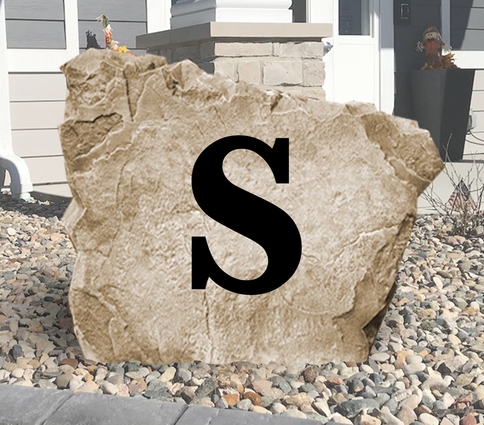 Single Letter Stone Engraved Rock Personalized Garden | Etsy