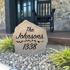 Name and Address Sign - Engraved Stone - Personalized - Garden Stone ...