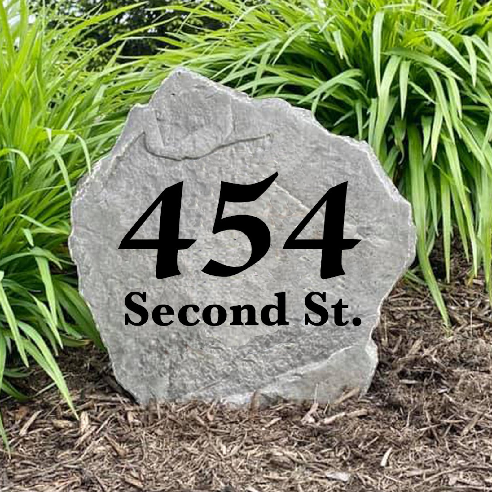 House Address Sign Elegant Engraved Stone Personalized Garden Stone ...