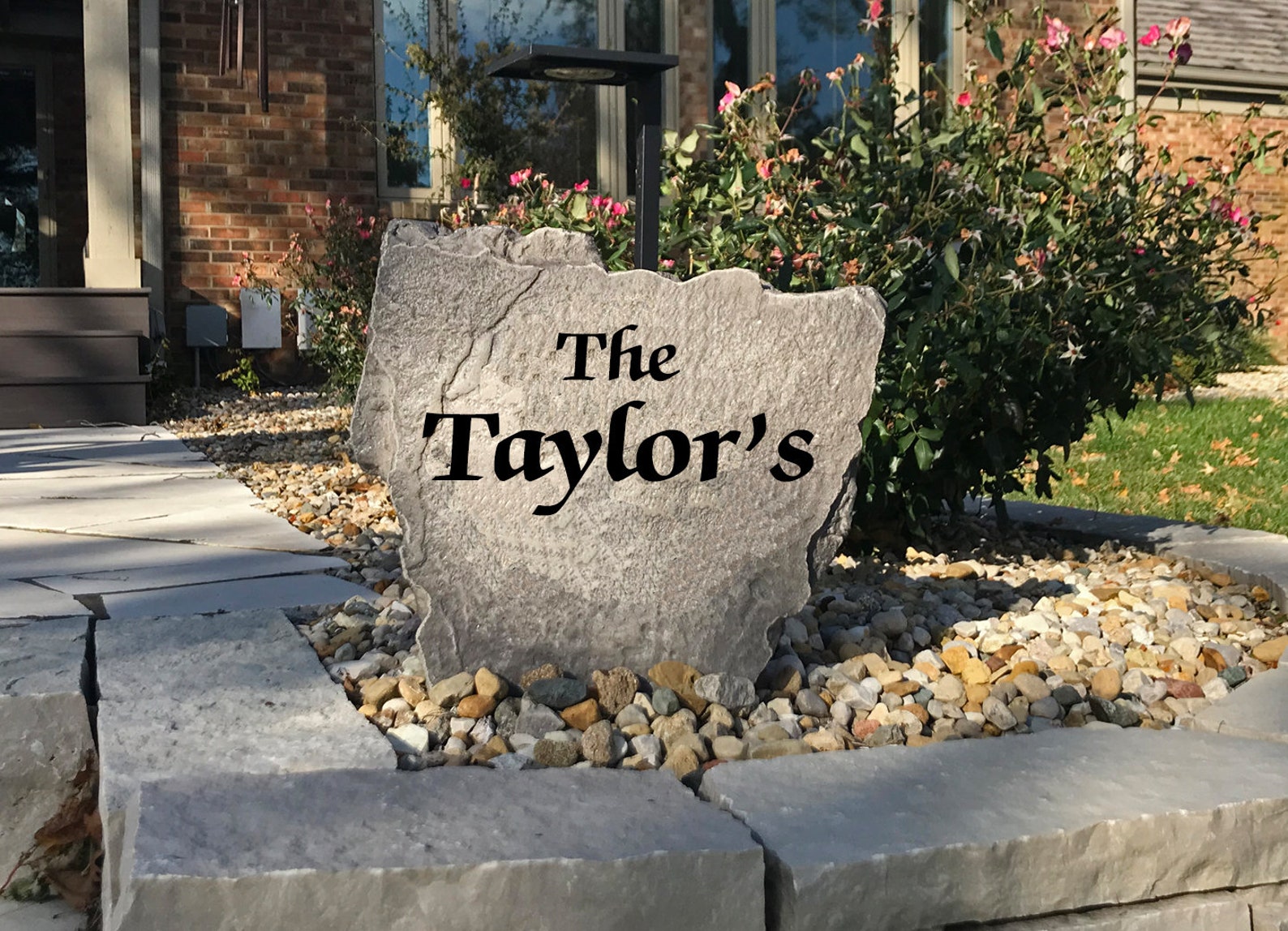 Name Stone - Engraved Rock - Personalized - Garden Stone - House Entry ...