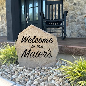 Welcome Name Stone - Custom Stone - Engraved Rock - Personalized ...