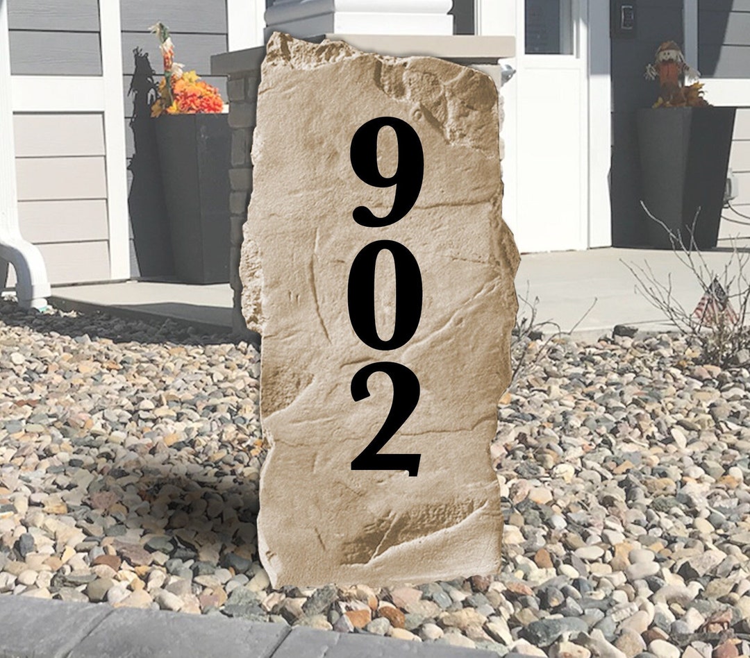 House Address Rock Standard- Engraved Stone - Custom Stone Personalized ...