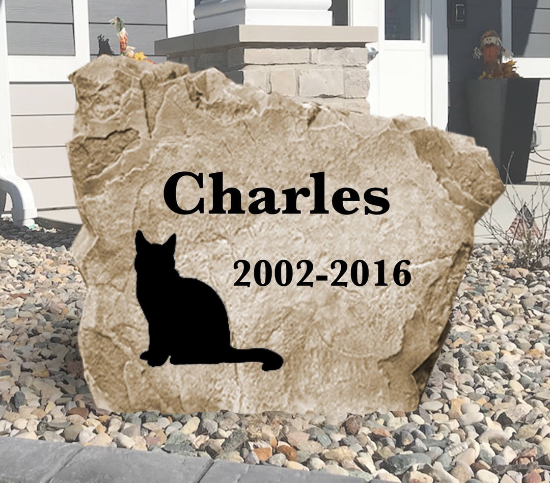 Personalized Cat Memorial Rock - Engraved Stone - Personalized - Pet ...