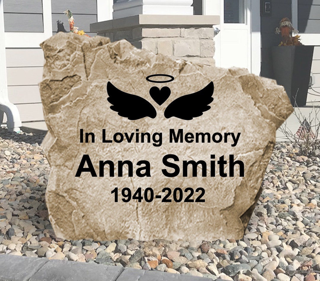 Outdoor Memorial Stone - Personalized Memorial Sign - Grave Marker ...