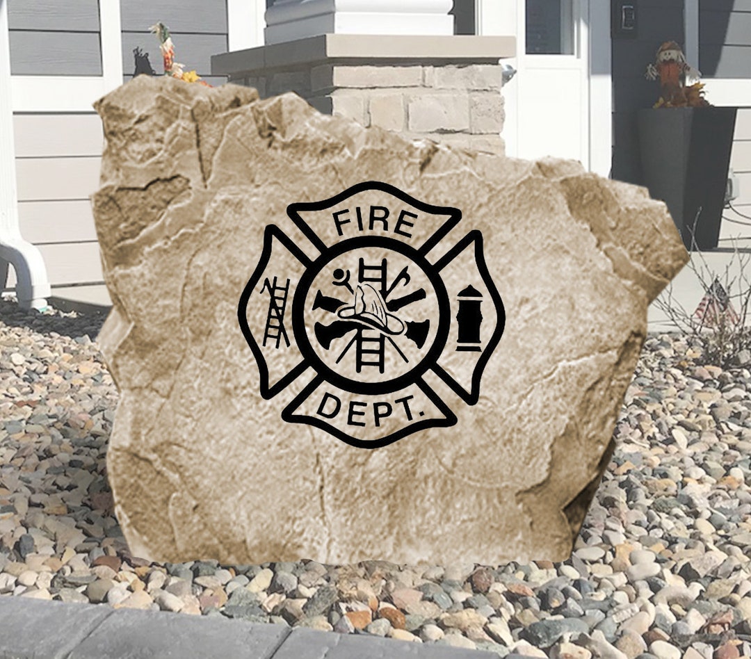 Fire Department Landscape Stone - Fire Department Logo - Maltese Cross ...