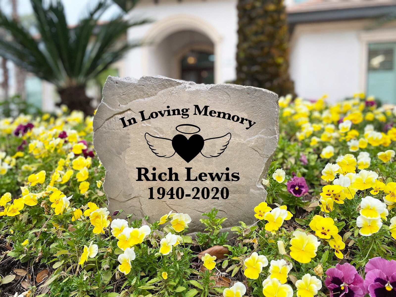 Memorial Stone - Personalized Memorial Sign - Grave Marker - Angel and ...