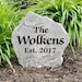 Name Stone Engraved Rock Personalized Garden Stone House Entry Wedding ...