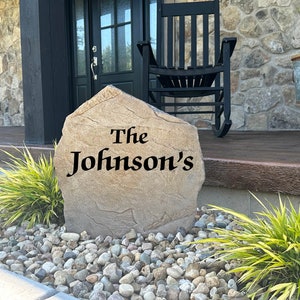 Name Stone - Personalized Engraved Rock - Garden Stone - House Entry ...