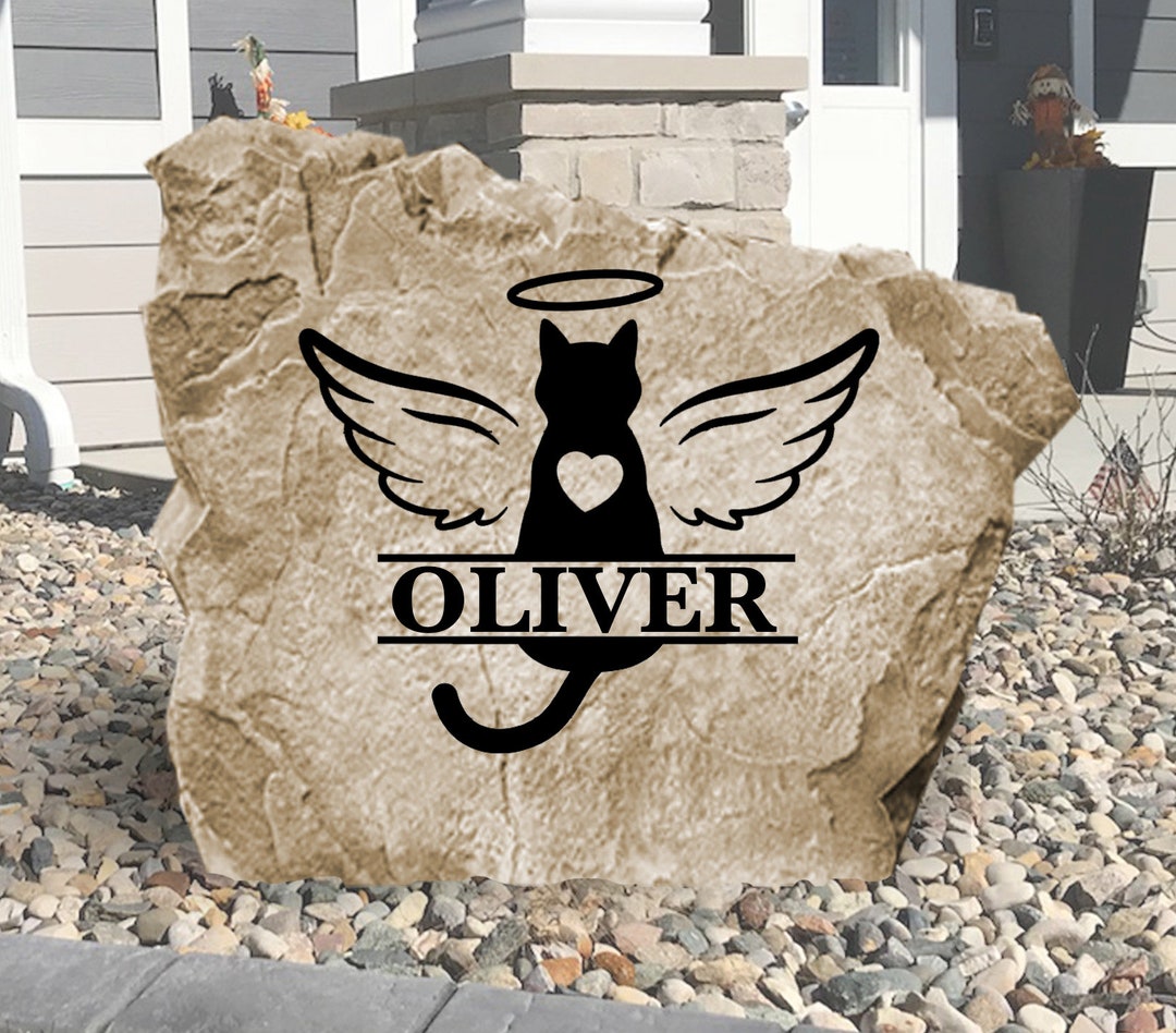 Cat Memorial Stone - Personalized Cat Memorial Sign - Pet Grave Marker ...