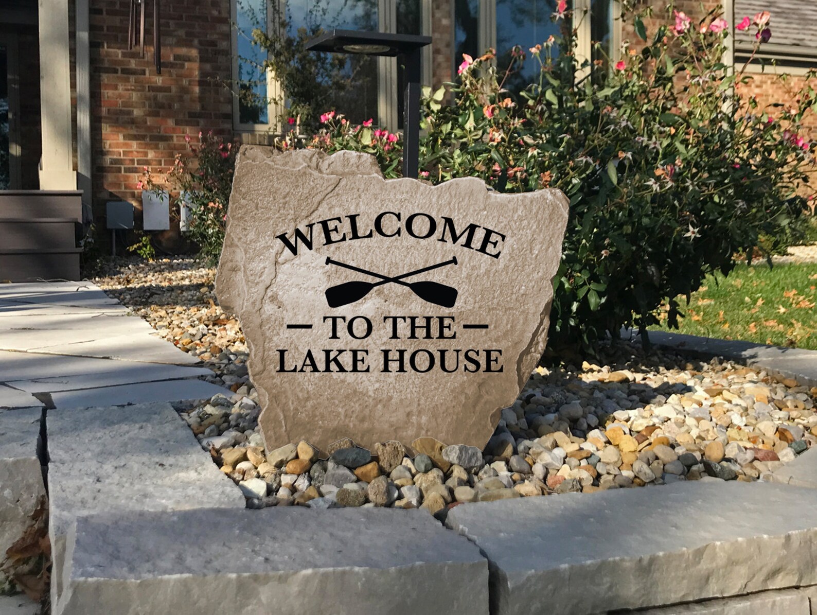 Welcome to the Lake House Rock - Lake House Sign - Garden Rock - House ...