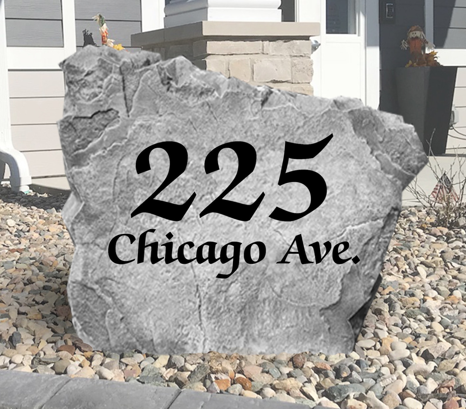 House Address Sign Elegant Engraved Stone Personalized Garden Stone ...