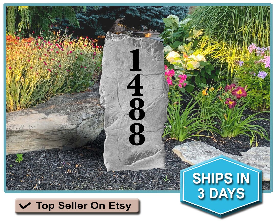 House Address Rock Standard- Engraved Stone - Custom Stone Personalized ...