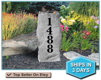 House Address Rock Standard Engraved Stone Custom Stone Personalized ...