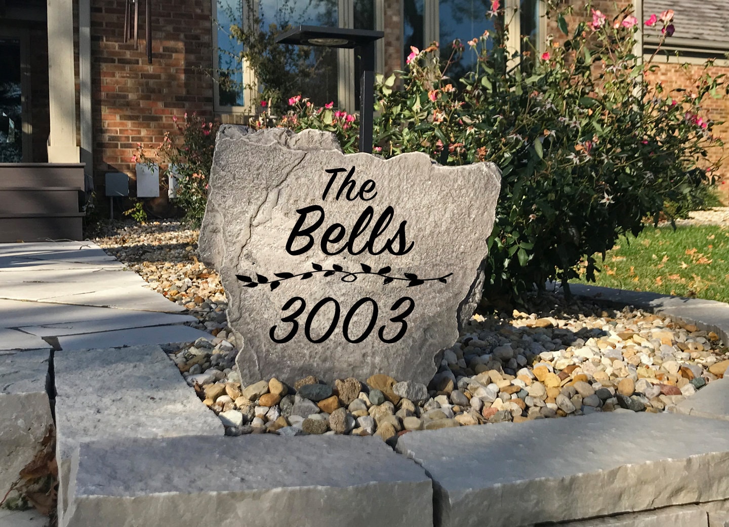 Name and Address Stone - Engraved Rock - Personalized - Garden Stone ...