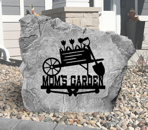Mom's Garden Rock Landscape Stone Engraved Garden | Etsy