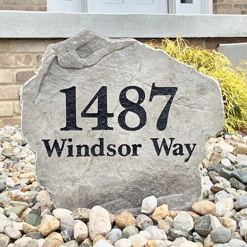 House Address Sign Elegant Engraved Stone Personalized - Etsy