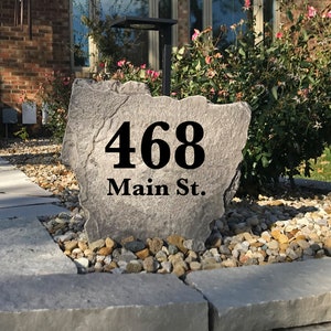 House Address Rock Standard- Engraved Stone - Custom Stone Personalized ...