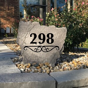 Home Address Number Rock - Engraved Stone - Personalized - Housewarming ...