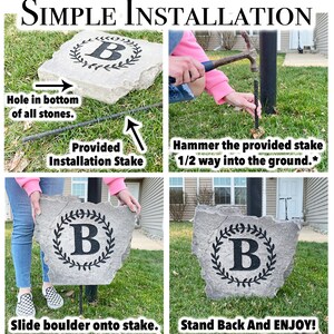 Address Stone Engraved Rock Personalized Stone Garden - Etsy