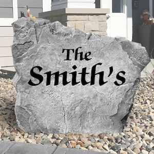 Name Stone - Personalized Engraved Rock - Garden Stone - House Entry ...