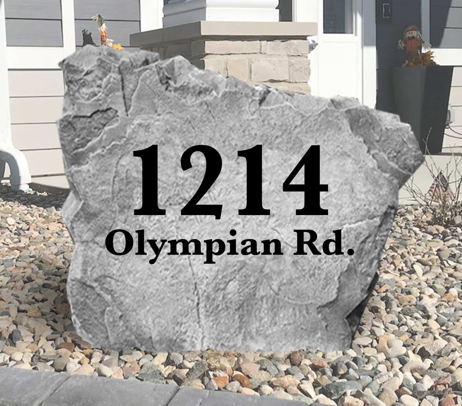 House Entry Address Stone - Engraved Rock - Custom Stone Personalized ...