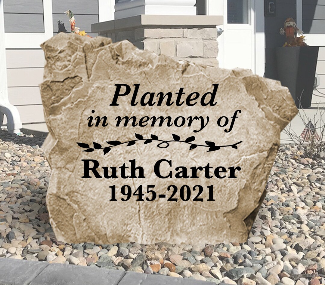 Planted in Memory of Sign - Personalized Memorial Stone - Grave Marker ...