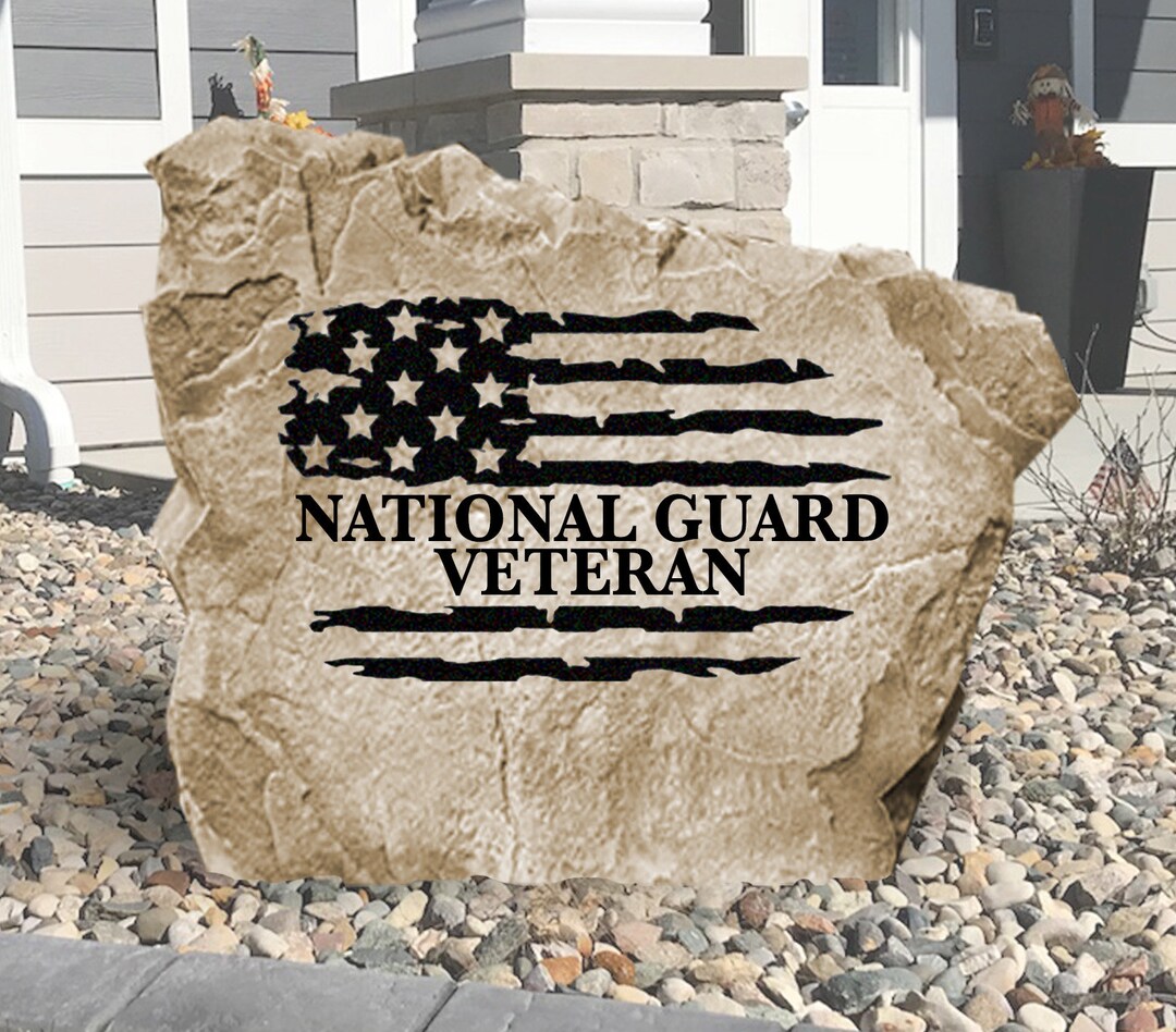 National Guard Veteran Flag Engraved Stone - Military - Engraved ...