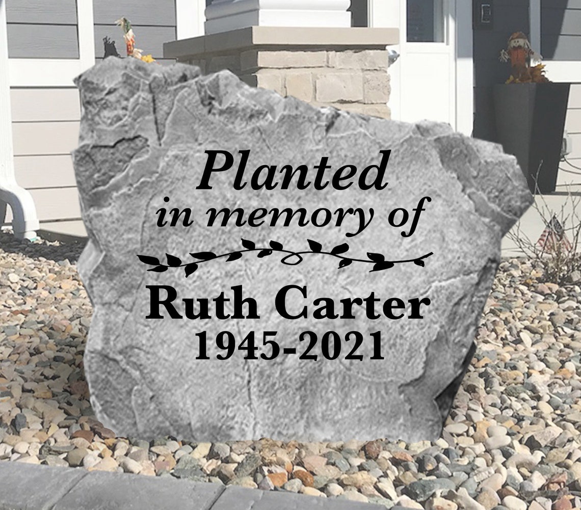 Planted in Memory of Sign Personalized Memorial Stone | Etsy