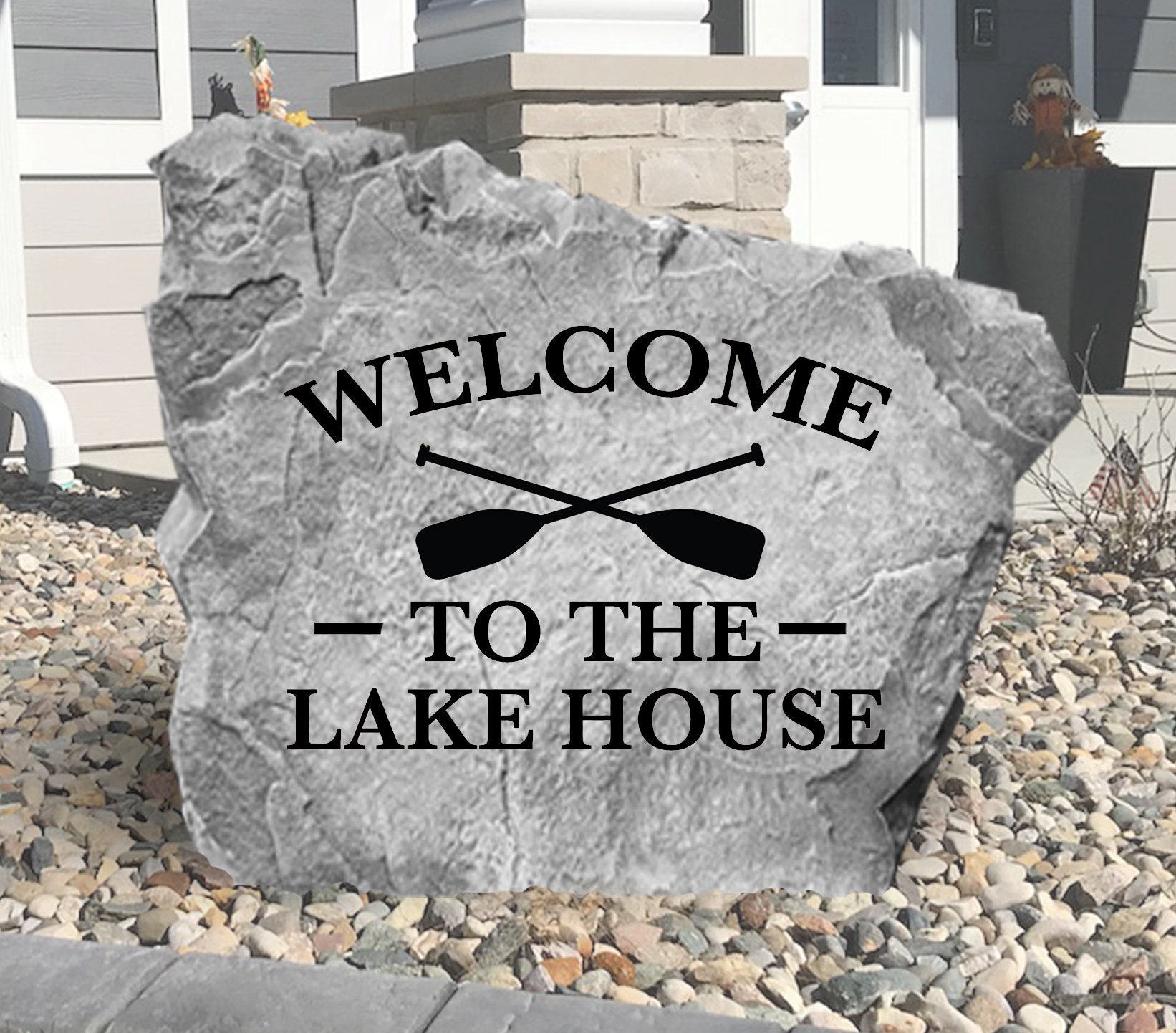 Welcome to the Lake House Rock - Lake House Sign - Garden Rock - House ...