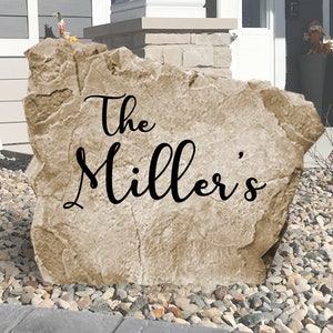 Family Name Stone - Engraved Rock - Personalized - Garden Stone - House ...