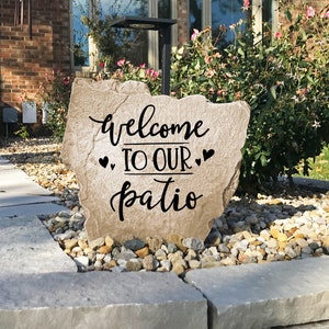 Welcome to Our Patio Rock - Landscape Stone - Engraved -garden Stone ...