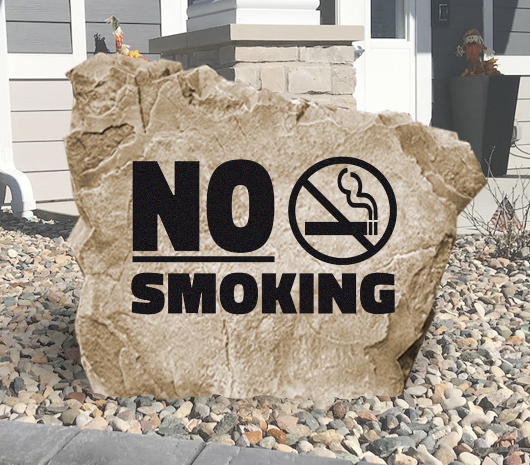 No Smoking Sign - Garden Rock - No Smoking Stone - Landscape Stone ...