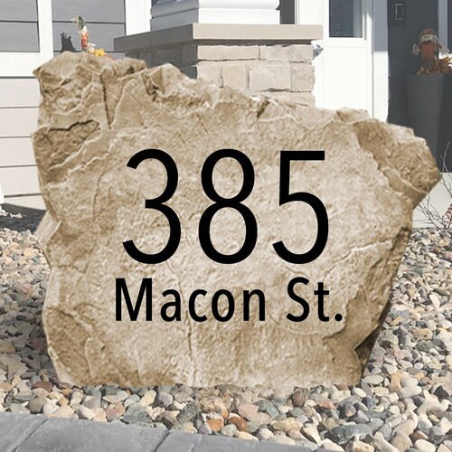 Script Address Rock Sign Engraved Rock Personalized - Etsy