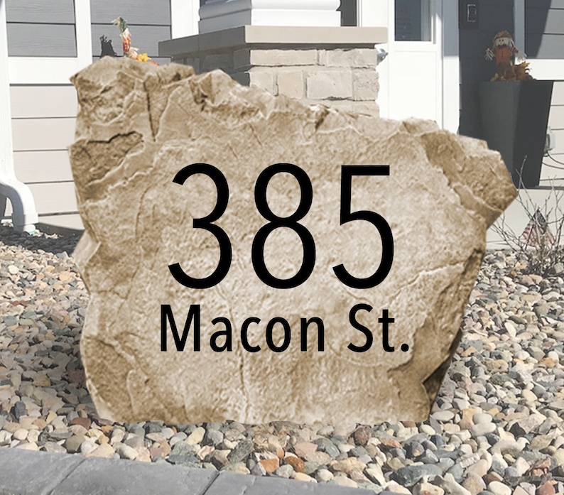 Modern House Address Rock Engraved Stone Custom Stone | Etsy
