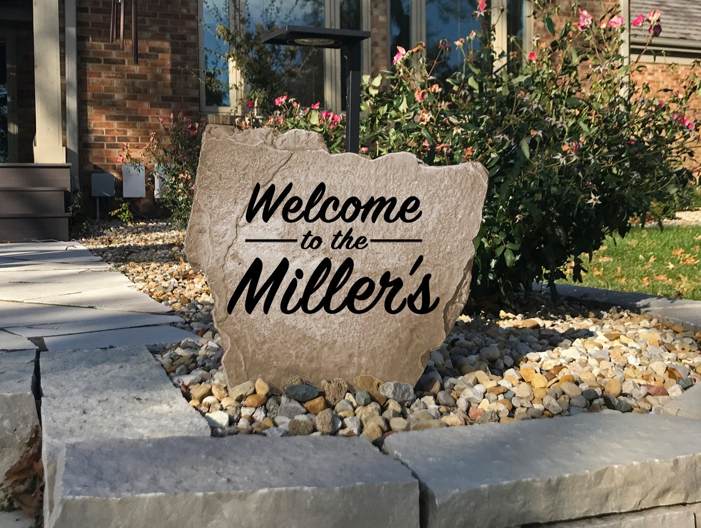 Welcome Name Stone - Custom Stone - Engraved Rock - Personalized ...