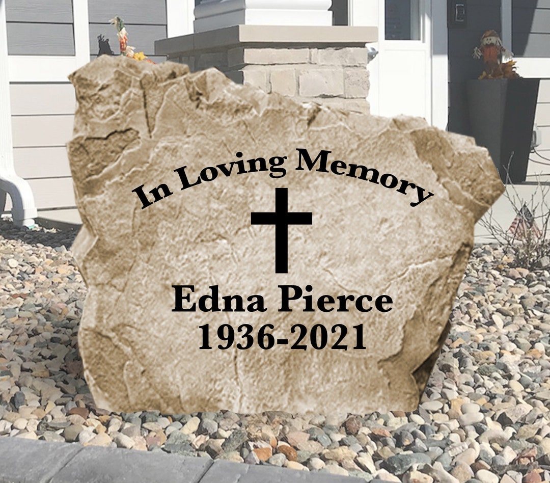 Memorial Stone - Personalized Memorial Sign - Grave Marker - Cross ...