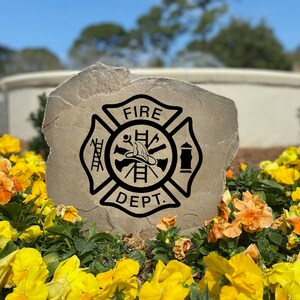 Fire Department Landscape Stone - Fire Department Logo - Maltese Cross ...