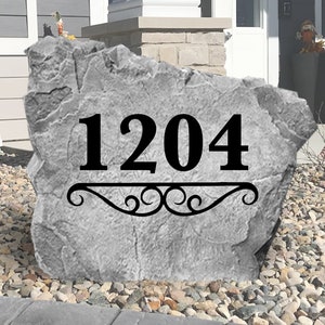 Address Number Stone - Engraved Rock - Personalized - Garden Stone ...