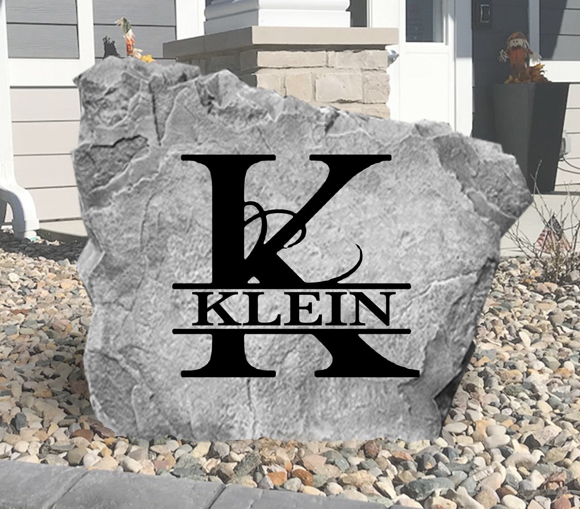 Monogram Name Stone Engraved Stone Personalized Stone - Etsy