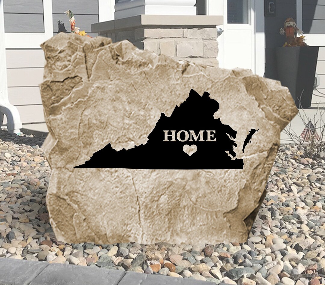 Virginia Engraved Stone Sign - Engraved - All States Available - Garden ...