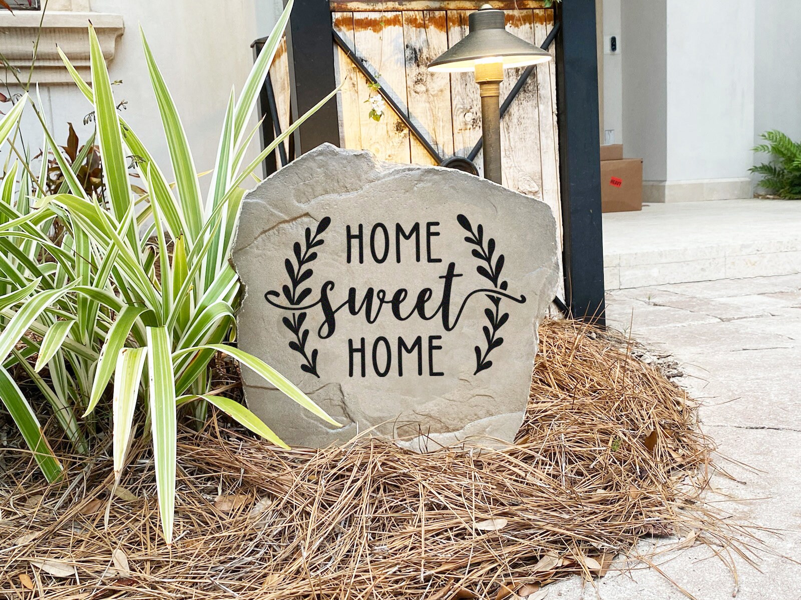 Home Sweet Home Decor Rock - Landscape Decor - Engraved - Garden Stone ...